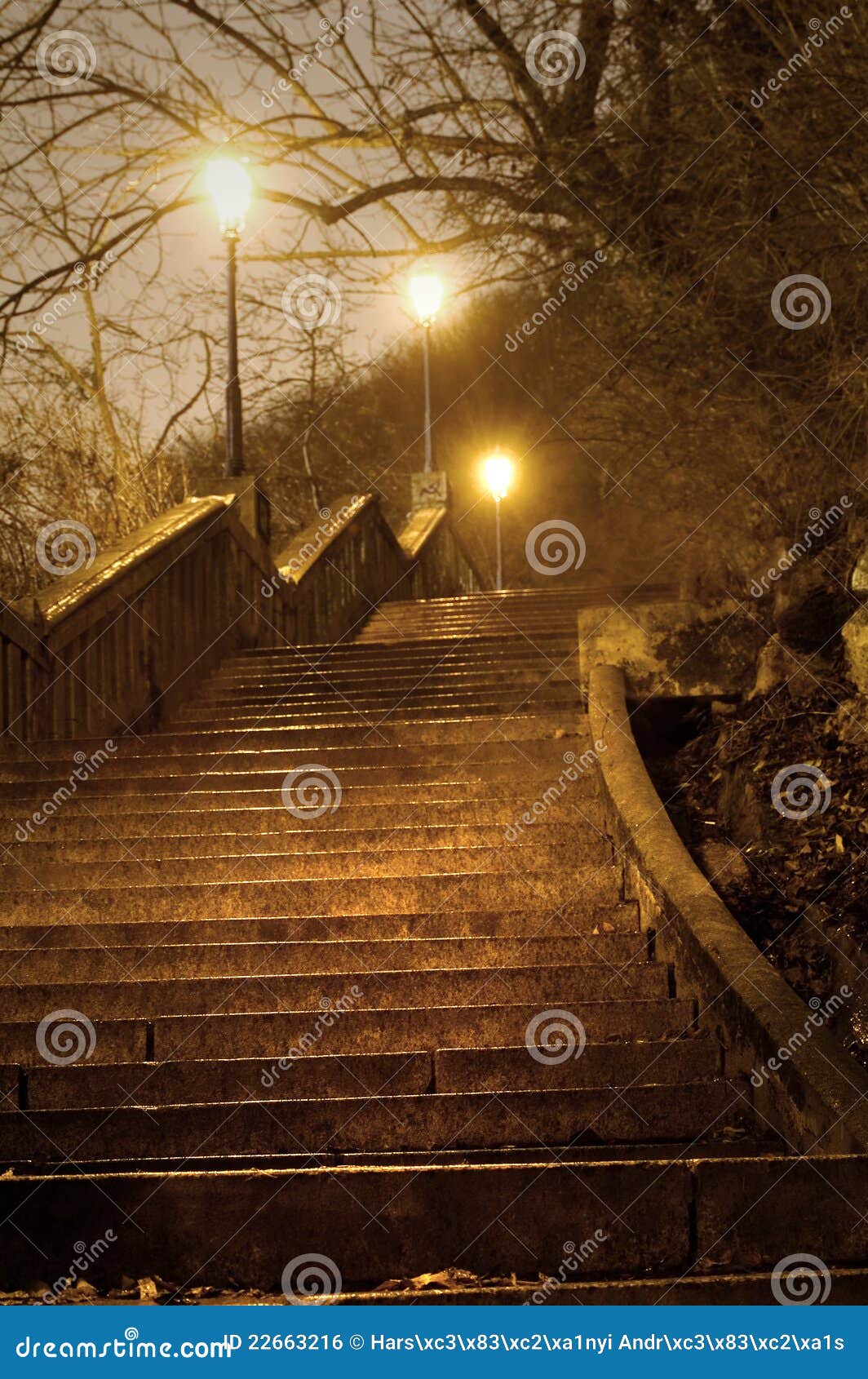 Staircase in the night stock photo. Image of high, exterior - 22663216