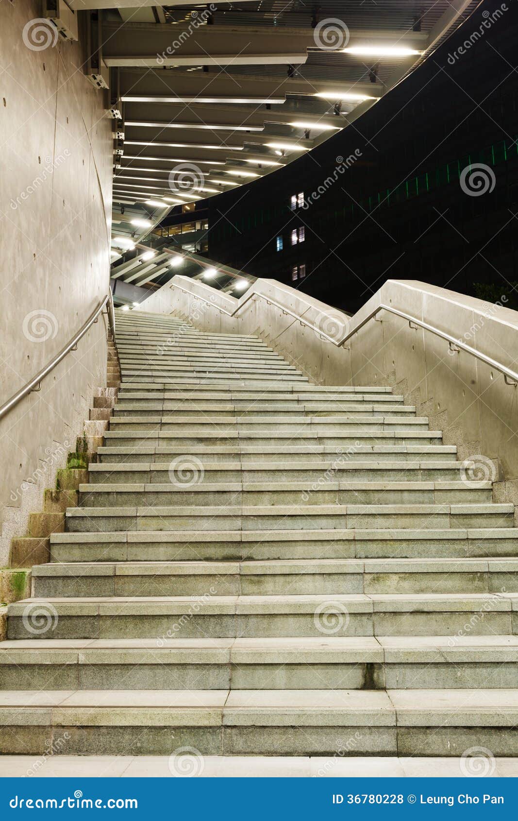 Staircase at night stock photo. Image of walkway, night - 36780228