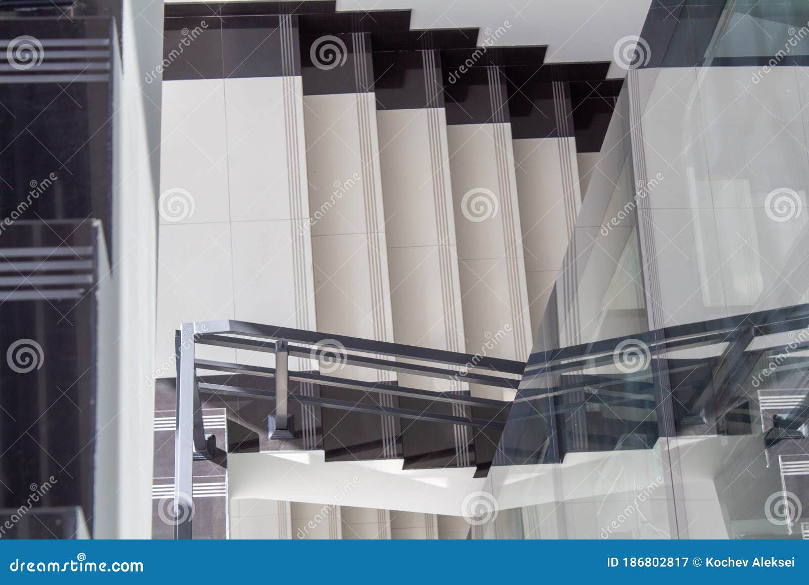 The Staircase of the Office Building and a Fragment of the Glass ...