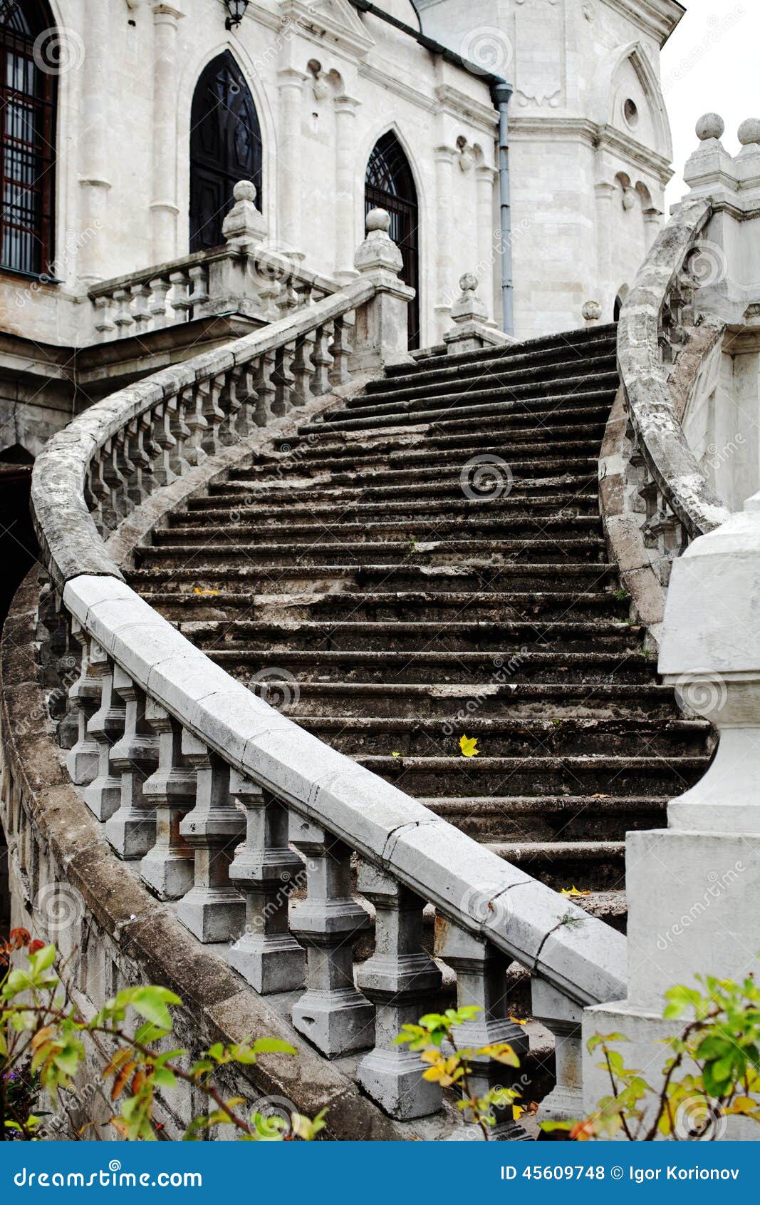 Staircase of an Old Gothic Church Stock Photo - Image of baluster ...