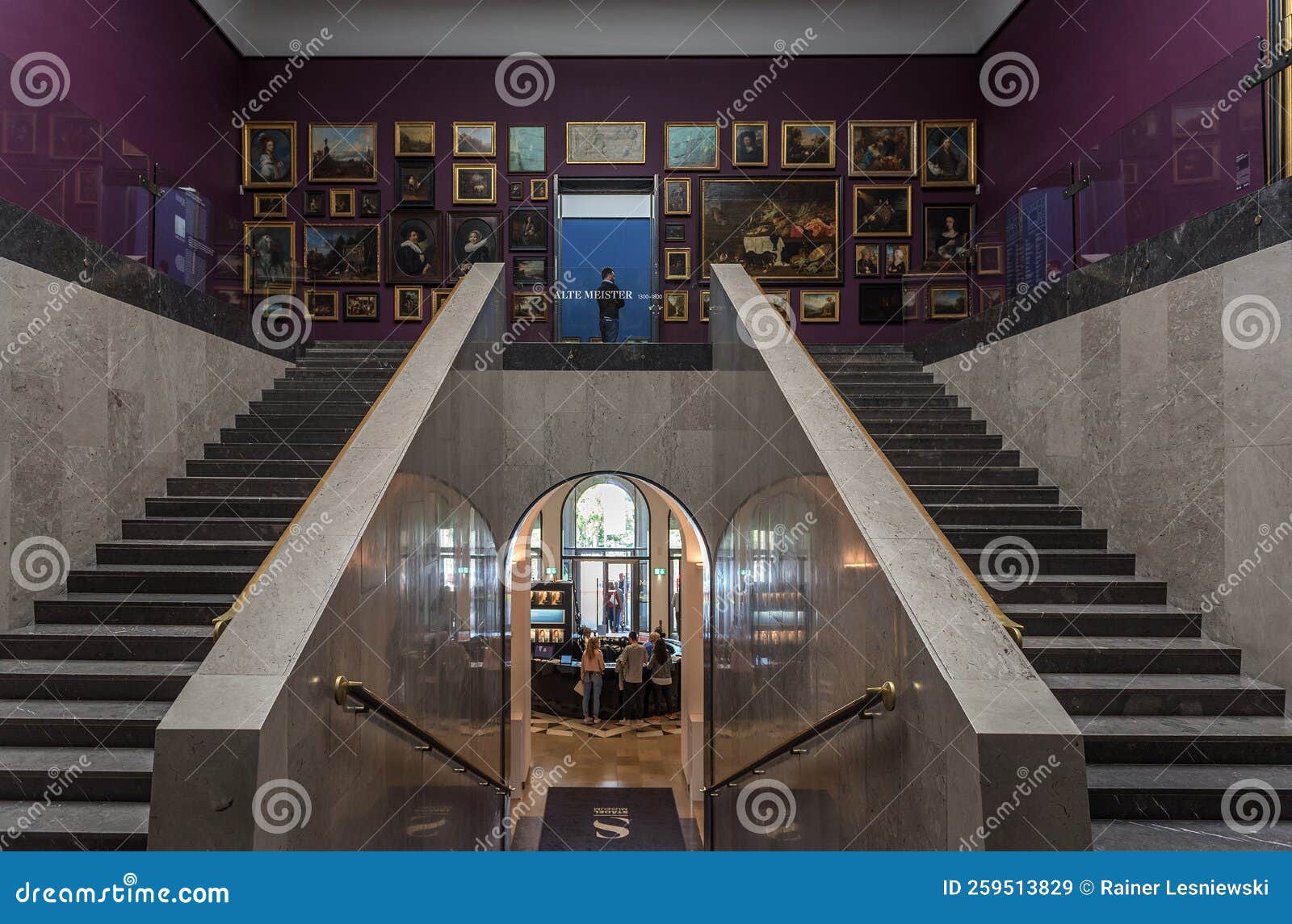 Staircase with Old Masters in the Staedel Museum Frankfurt, Germany ...