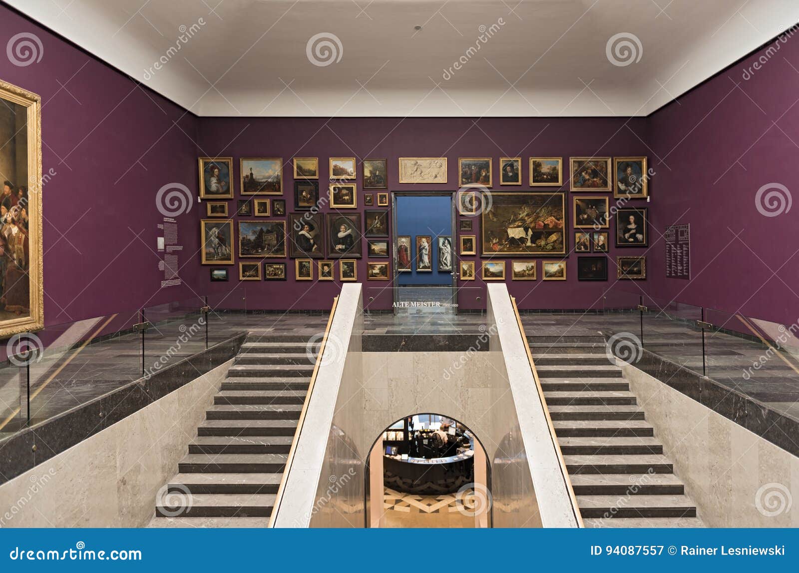 Staircase with Old Masters in the Staedel Museum Frankfurt, Germany ...