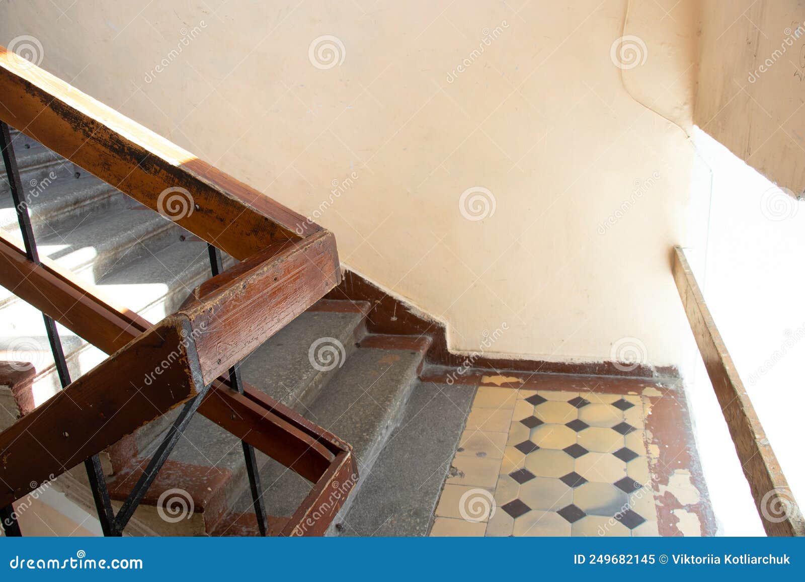 Staircase in an Old Office Building in Ukraine, Building and Interior ...