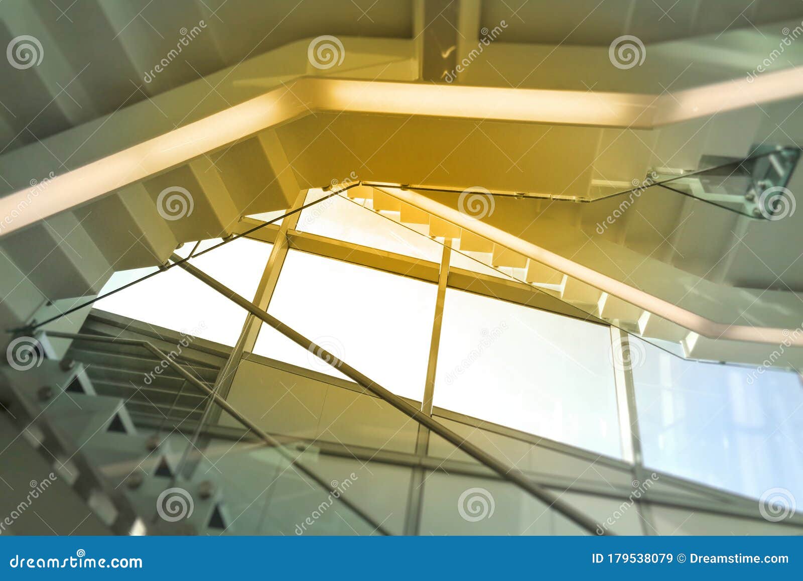 Staircase Open in the Interior of the Atrium Space, Perspective ...