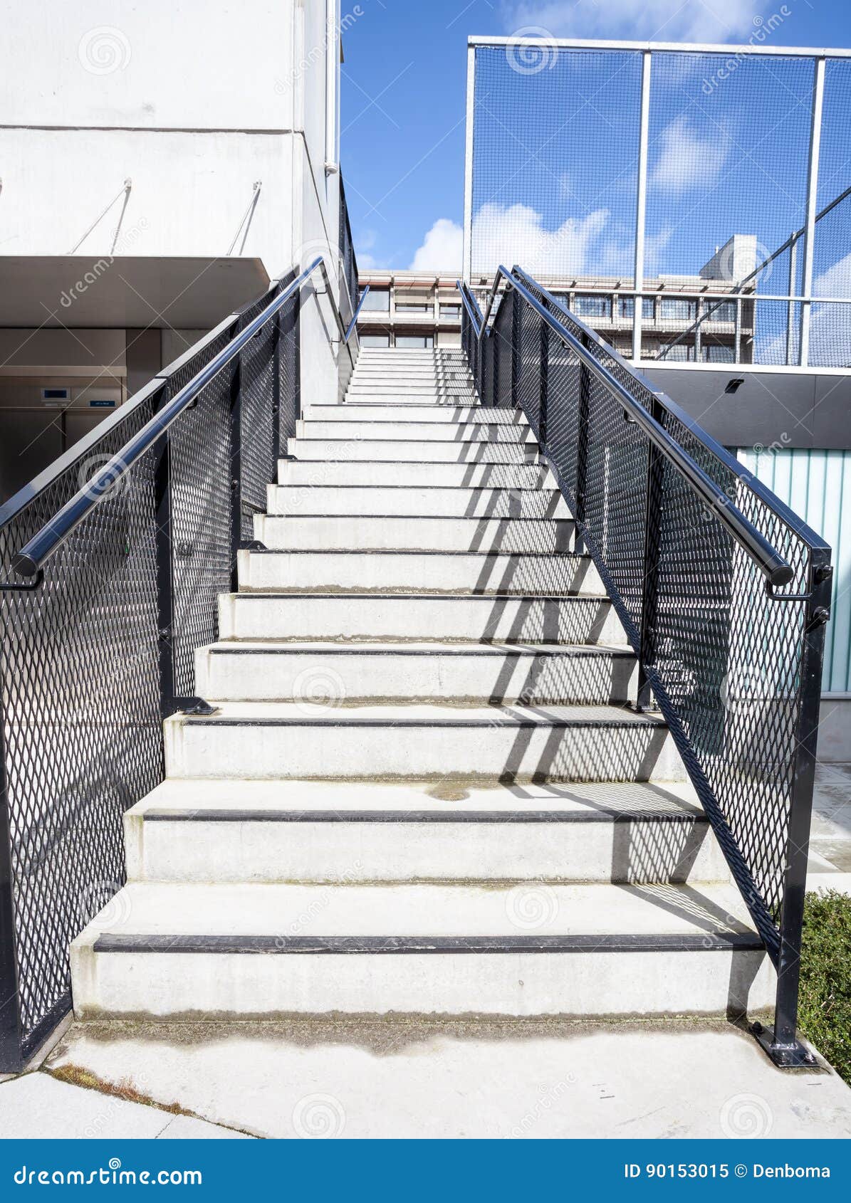 Staircase Outside an Building Stock Image - Image of view, metal: 90153015