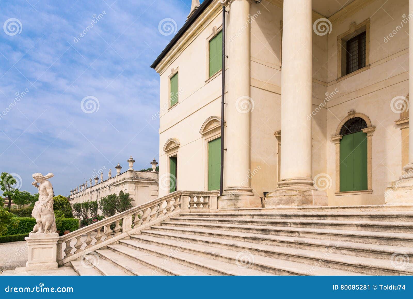 Staircase of a Palladian Villa. Stock Image - Image of facade ...