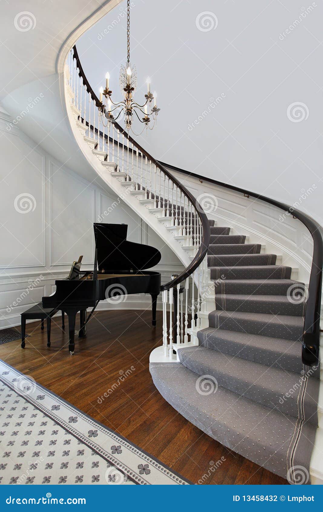 Staircase with piano stock photo. Image of decorate, staircase - 13458432