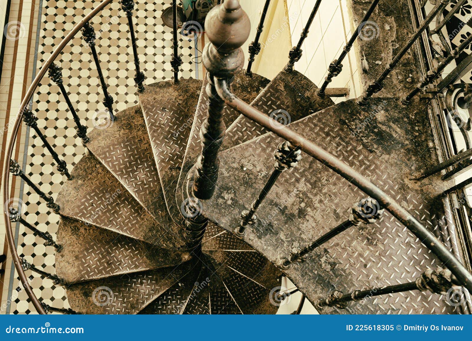 Staircase with a Railing Called the Snail Ladder Stock Image - Image of ...