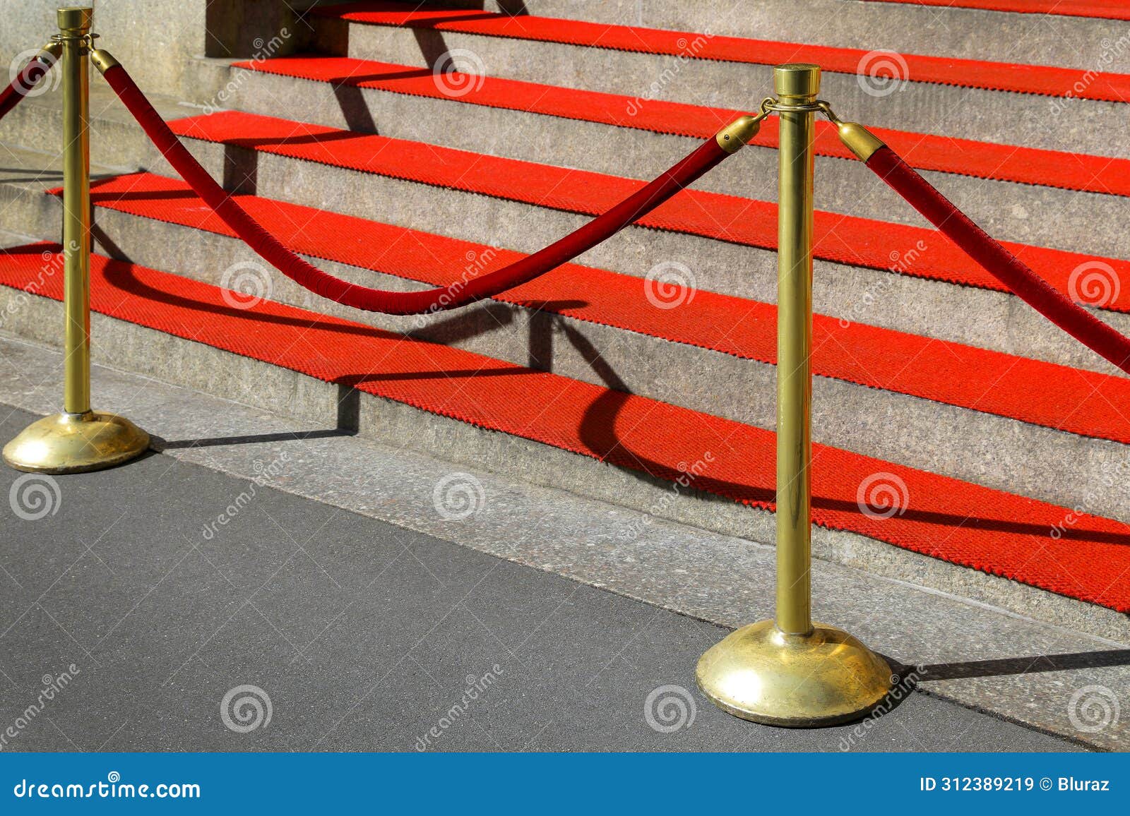 Staircase with Railings and Red Carpet Stock Image - Image of career ...