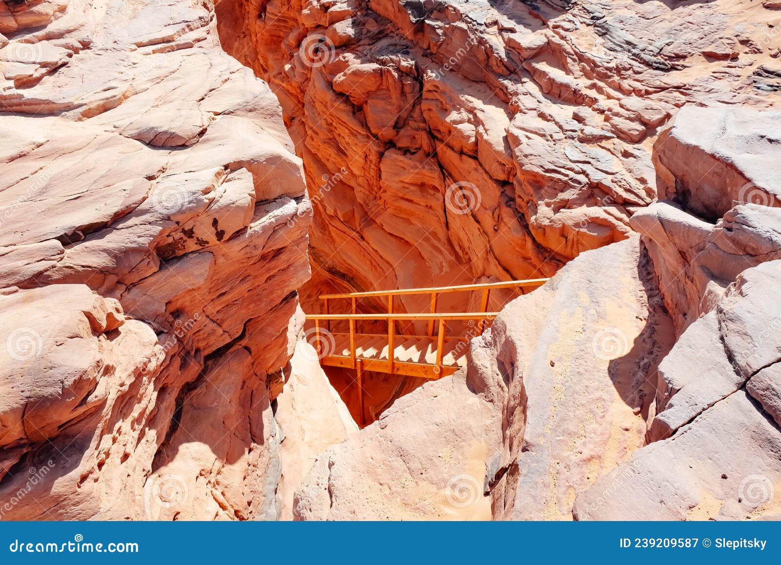 Staircase between Red Sand Rocks in Desert Stock Image - Image of timna ...