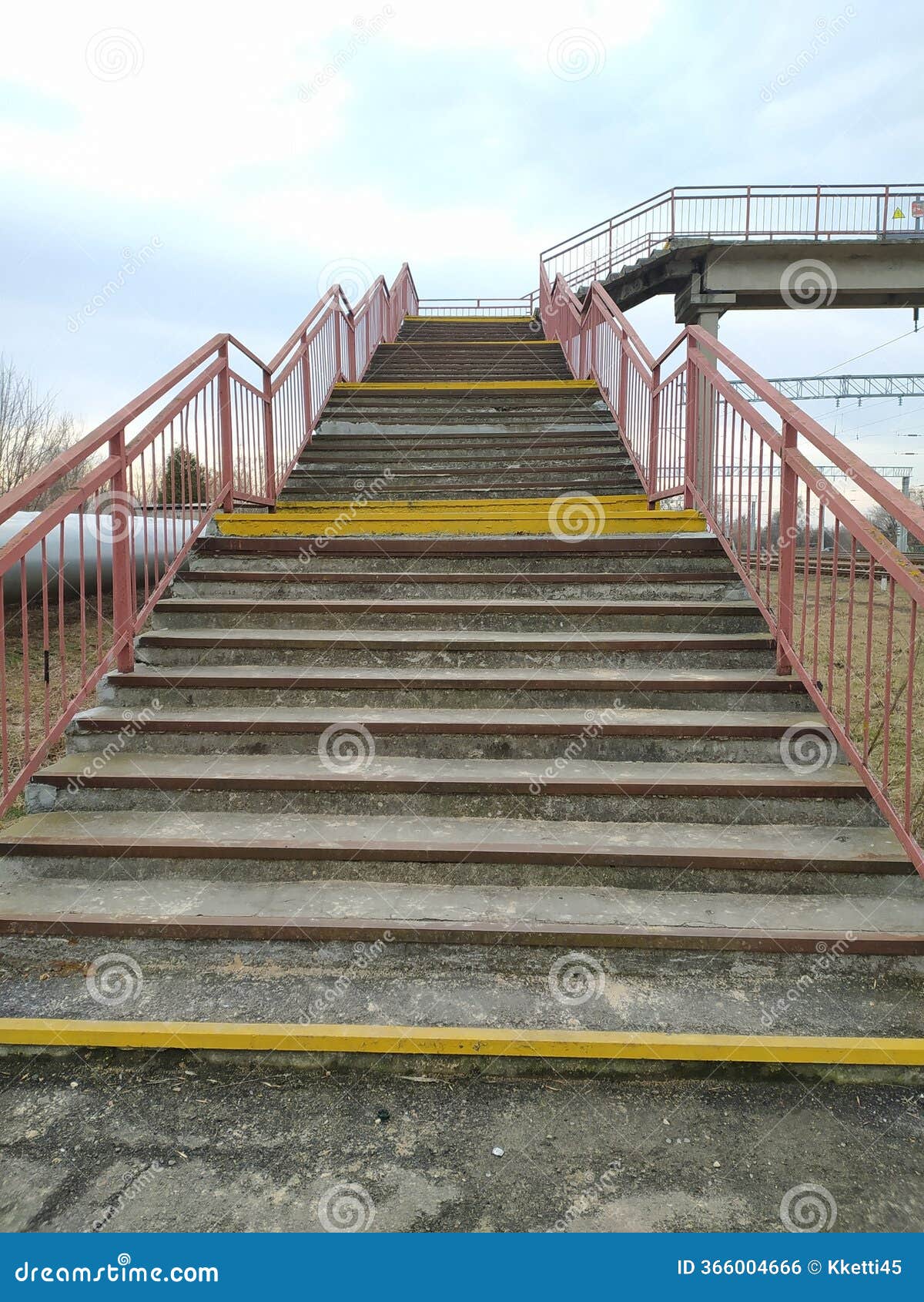 Metal Railings And Metal Grid On The Floor. Instead Of Stairs, There Is ...