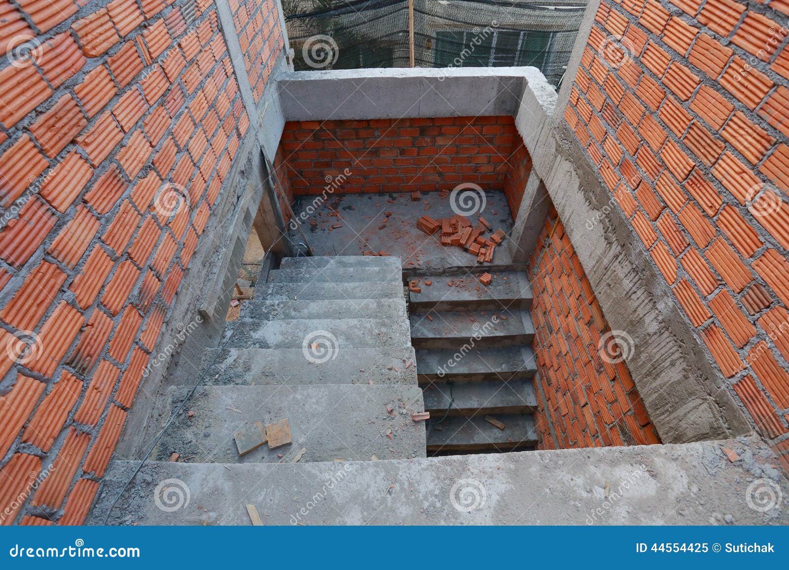 Staircase in Residential Building Construction Stock Image - Image of ...