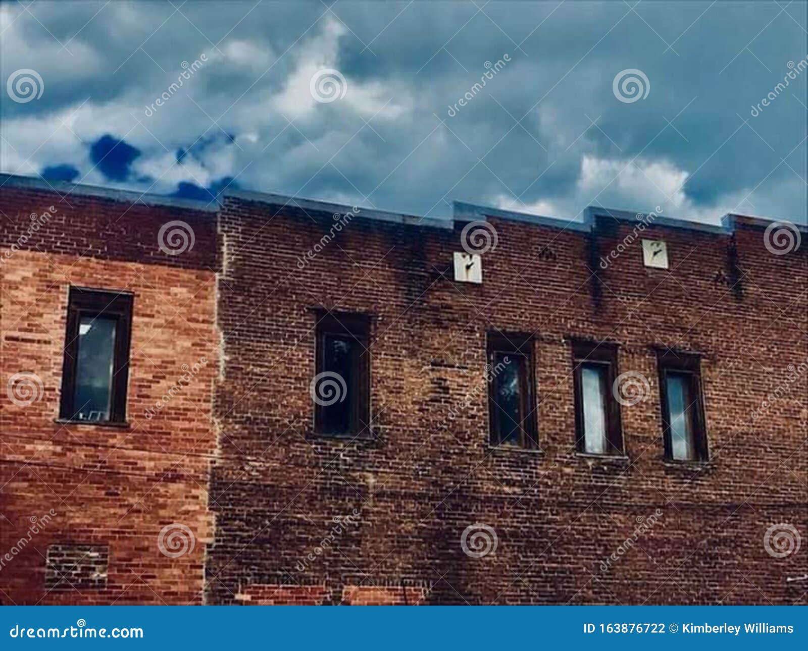 Rooftop Brick Arrangement Looking A Beautiful Texture. Stock Image ...