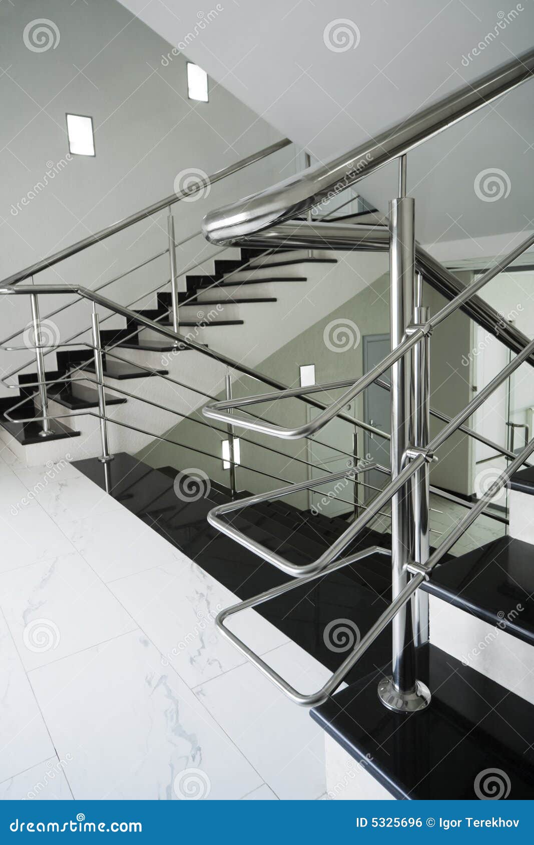 Staircase with a Steel Handrail Stock Photo - Image of hotel, interior ...