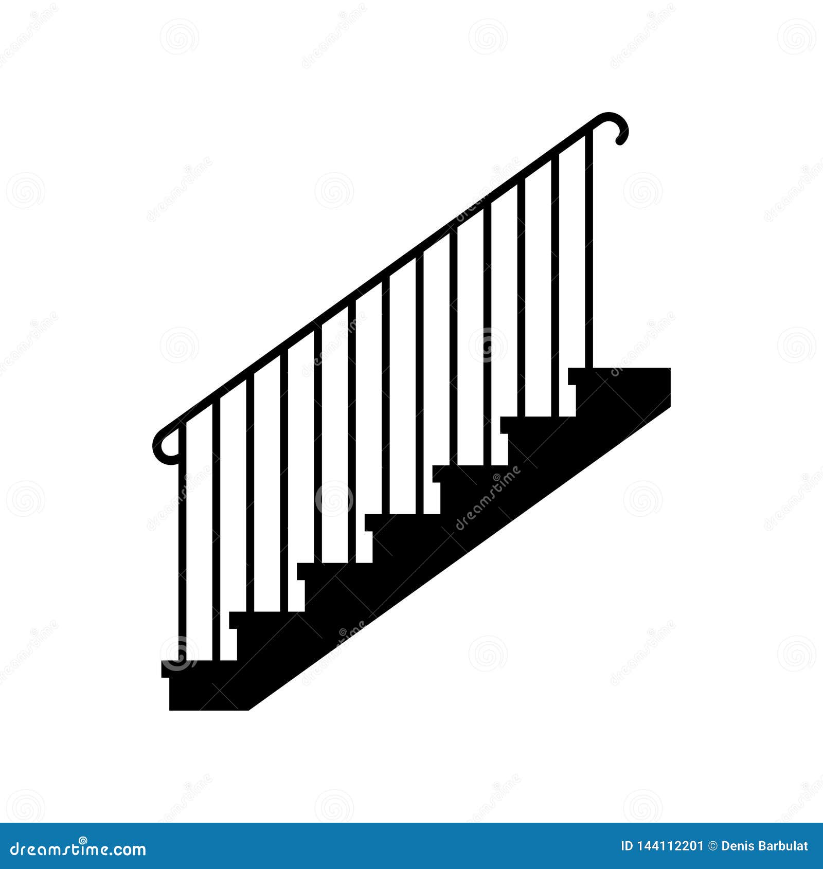 Staircase, Straight Construction Stock Vector - Illustration of indoor ...