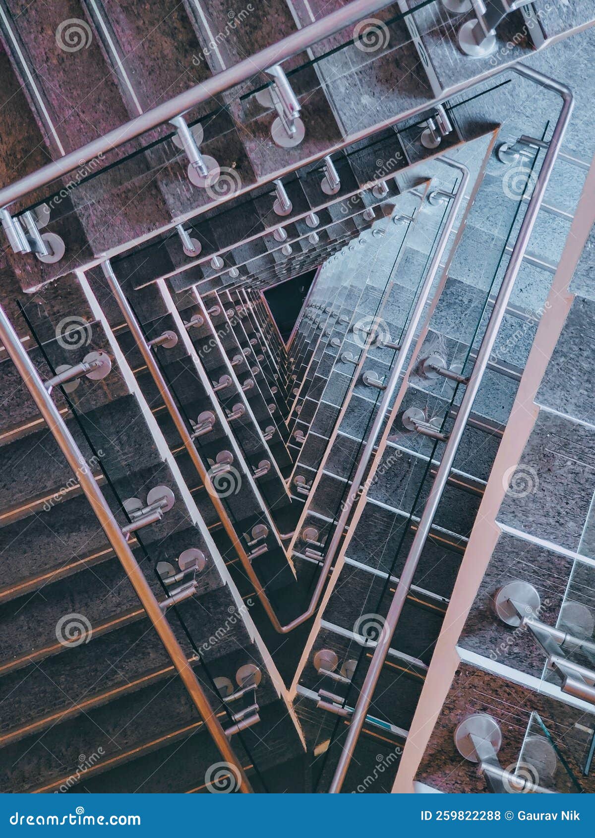 Staircase Structure in a Residential Building. Stock Photo - Image of ...