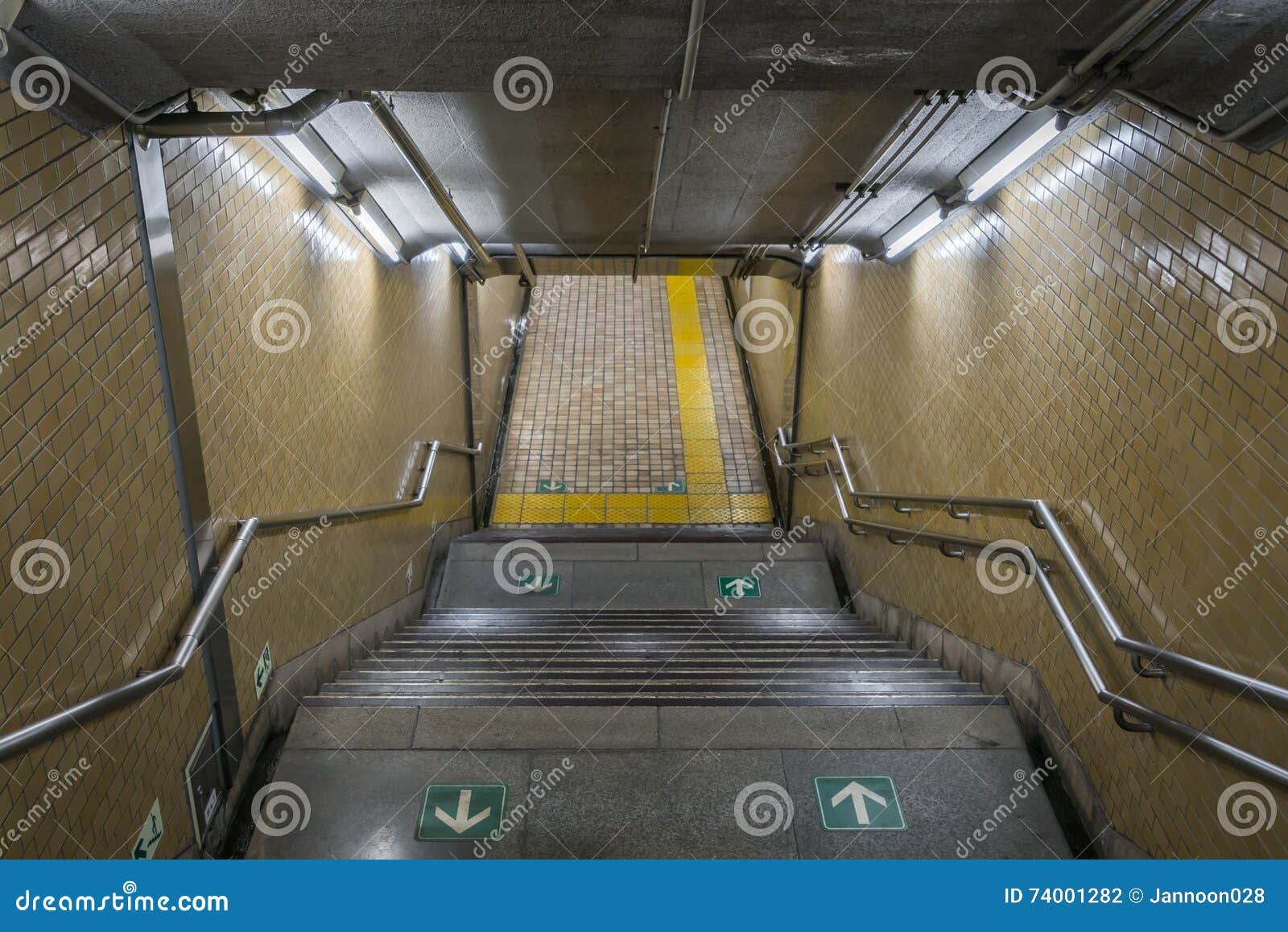 Staircase in Subway Station . Stock Photo - Image of construction ...