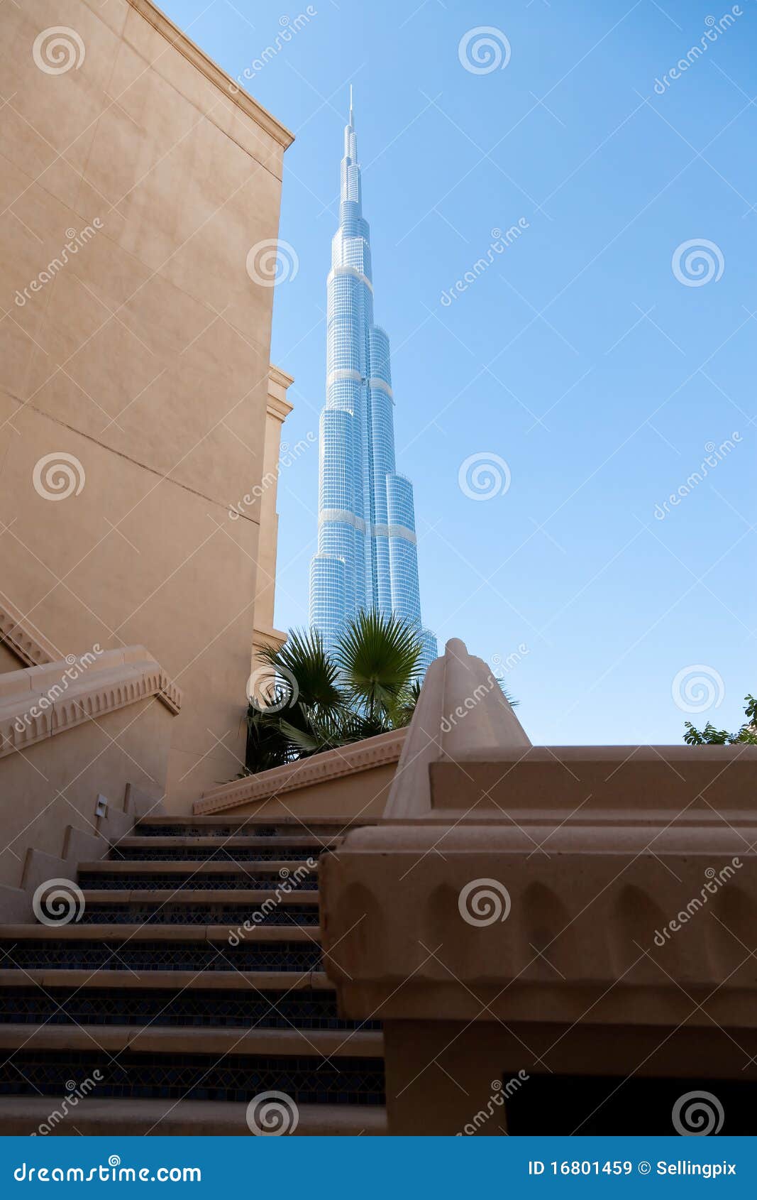 Staircase. Tallest Skyscraper on Background. Stock Image - Image of ...