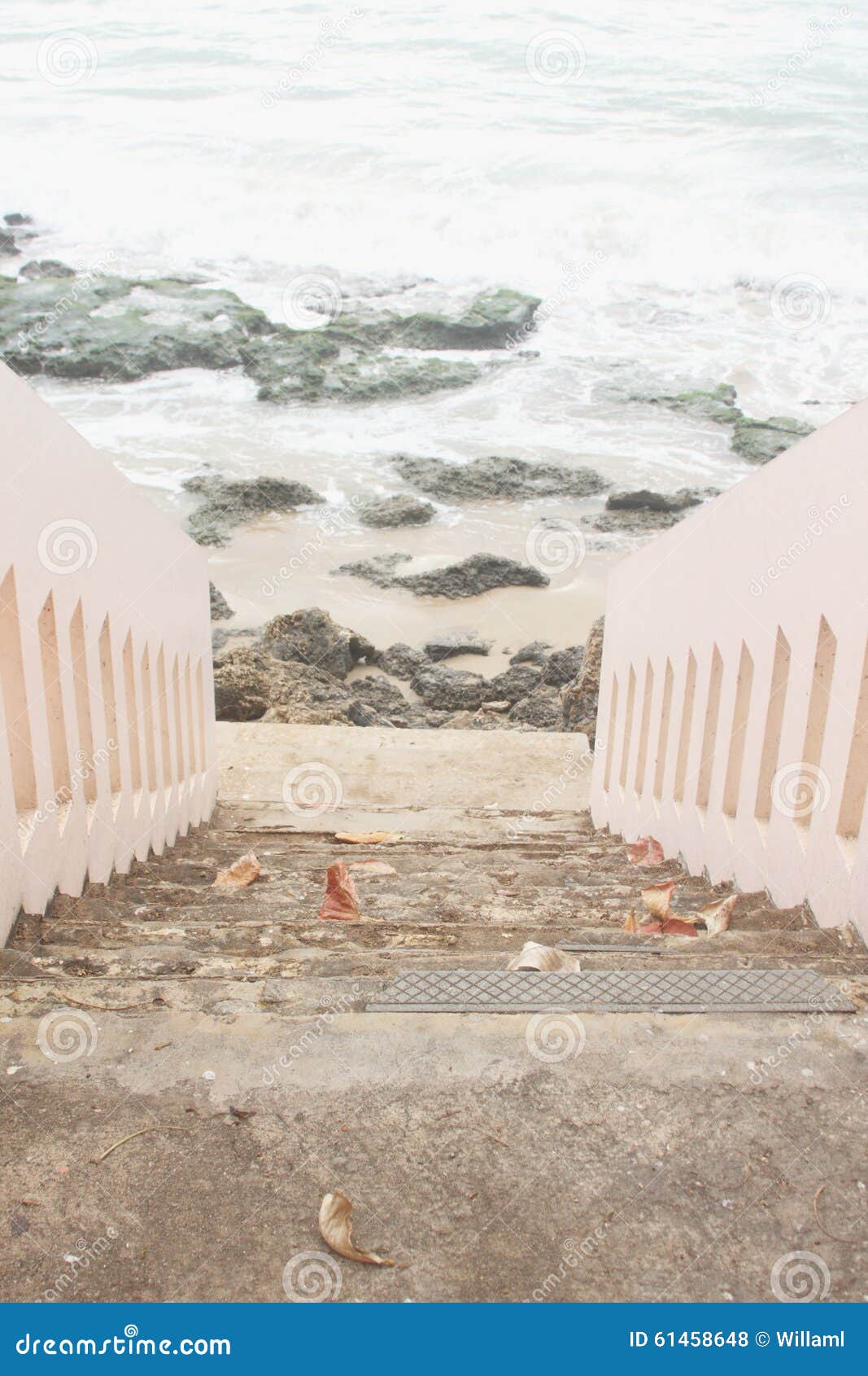 Staircase to the beach stock photo. Image of rail, seashore - 61458648