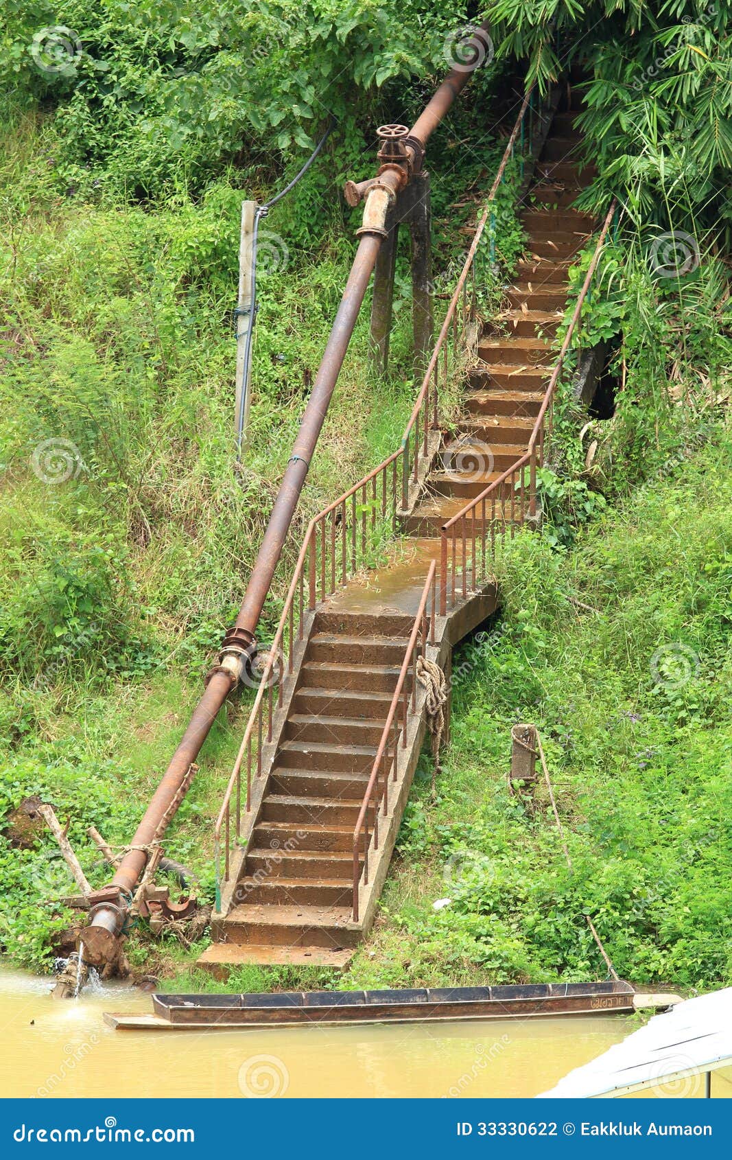 Staircase to the River. stock photo. Image of lake, outdoor - 33330622