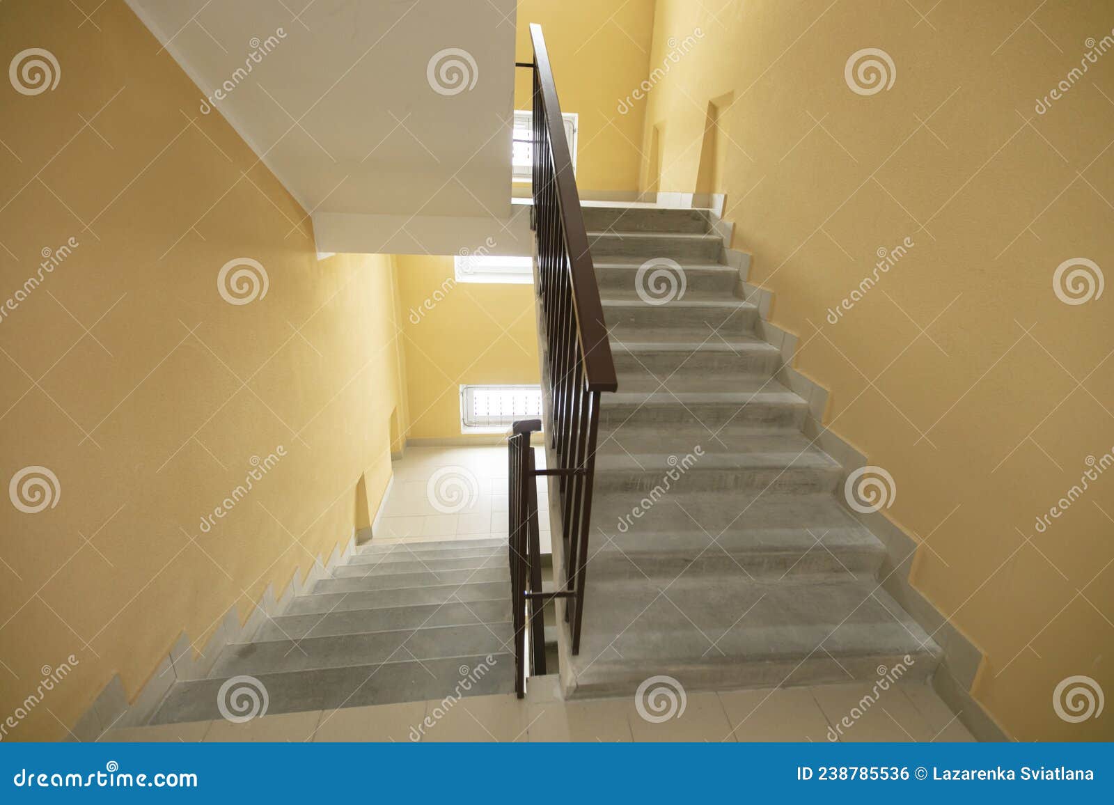 Staircase in a Typical Multi-storey Stock Photo - Image of bright ...