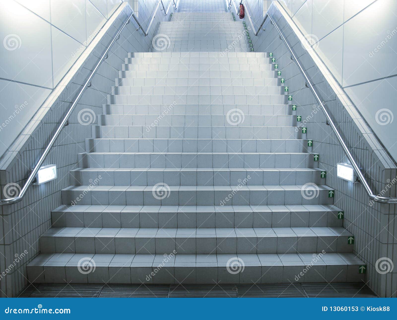 Staircase in Underground Passage Stock Image - Image of metal, light ...