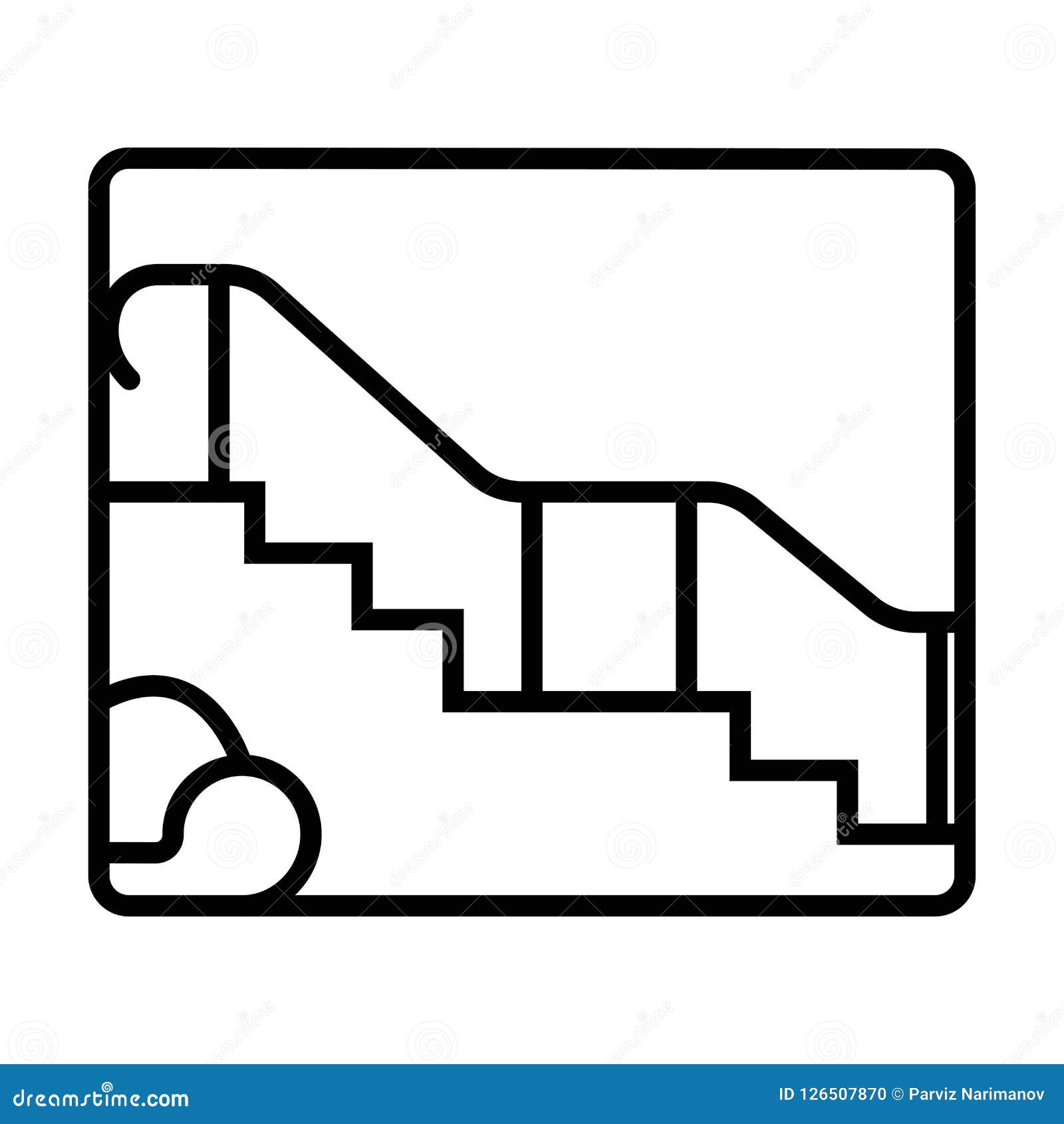 Staircase vector icon stock illustration. Illustration of step - 126507870