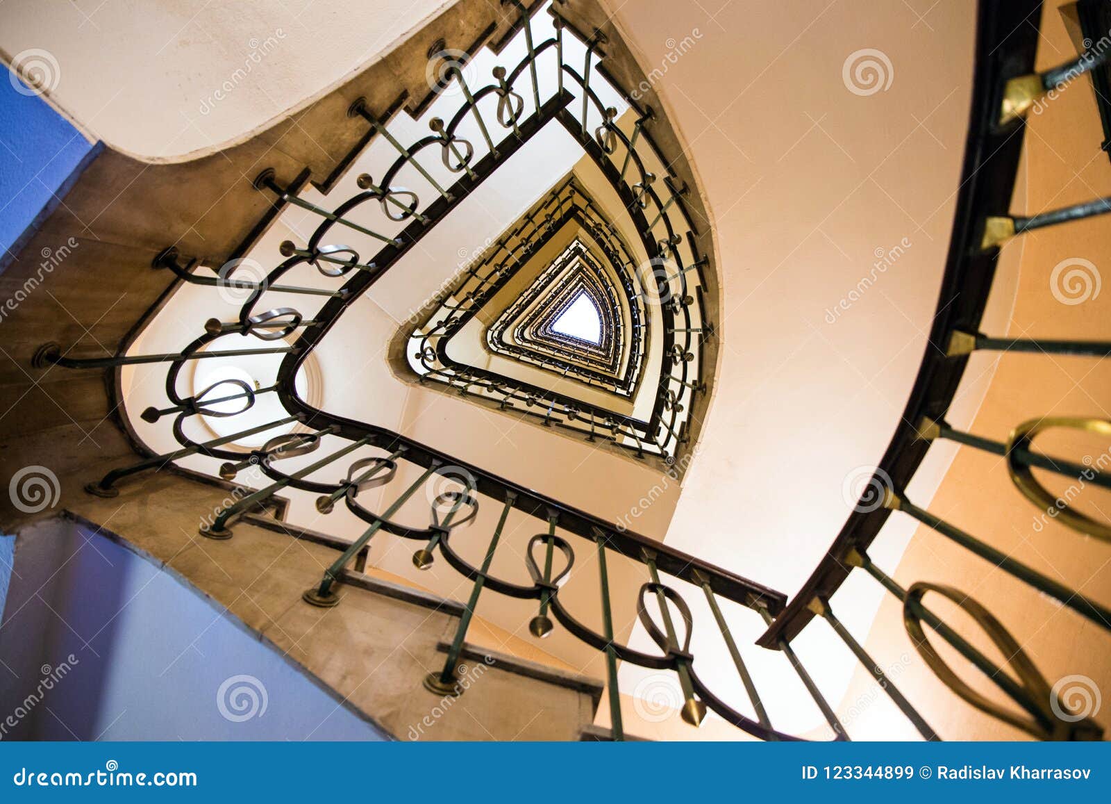 Staircase View from Below. Interior of Building. Architecture of Spain ...