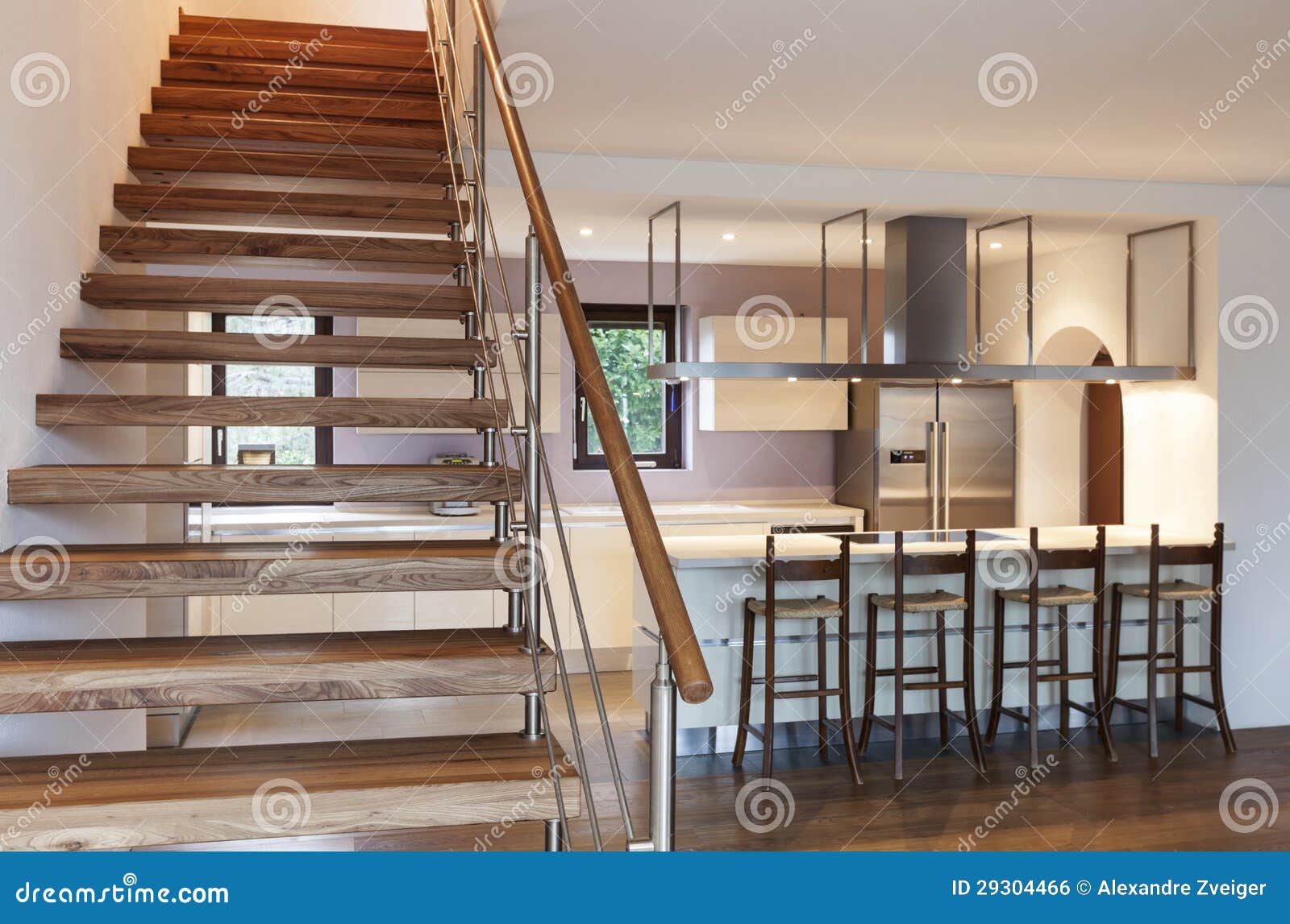 Staircase view, interior stock photo. Image of kitchen - 29304466