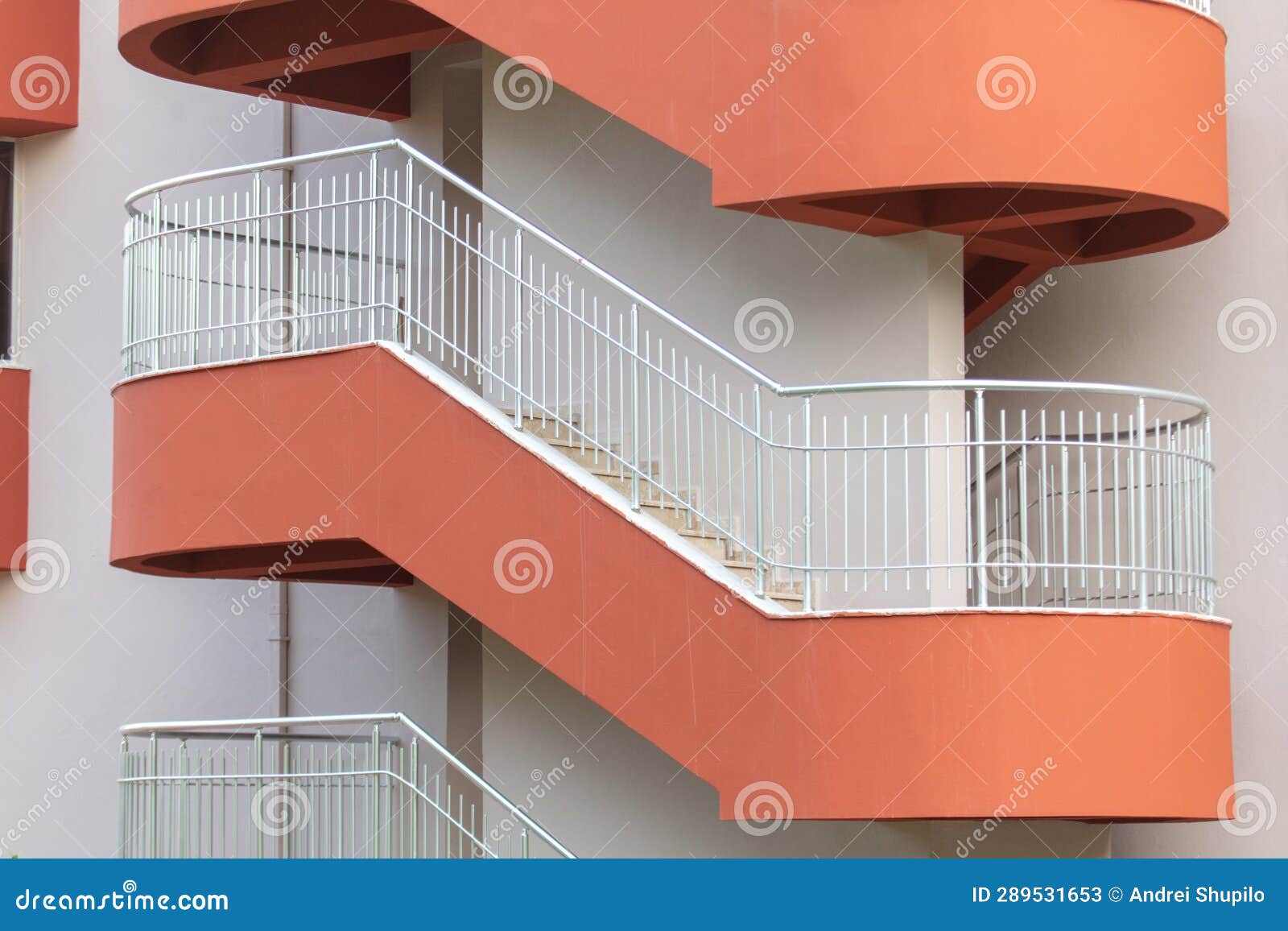 Staircase on the Wall of a Multi-storey Building Stock Image - Image of ...