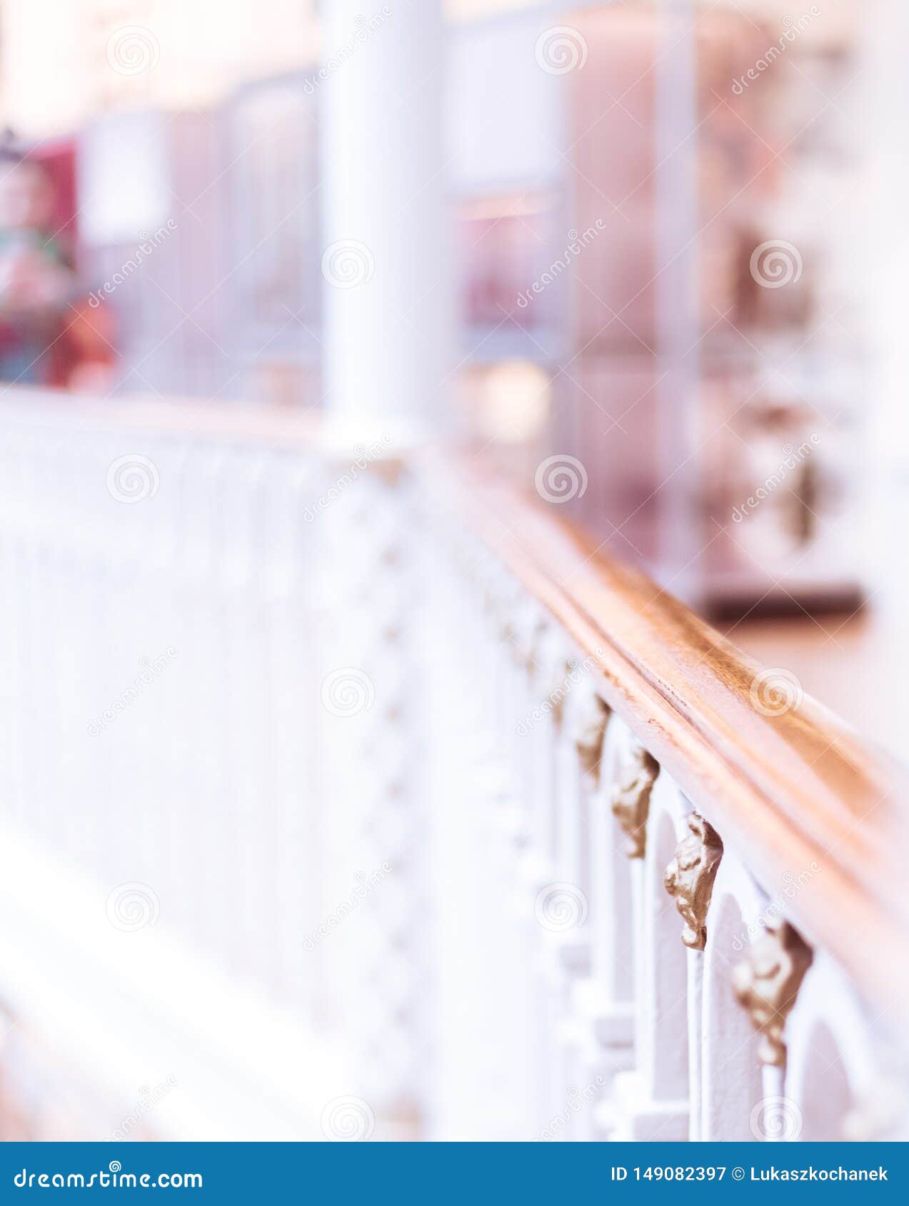 Staircase with Wooden Handrail. Interior Design, Classic Architecture ...