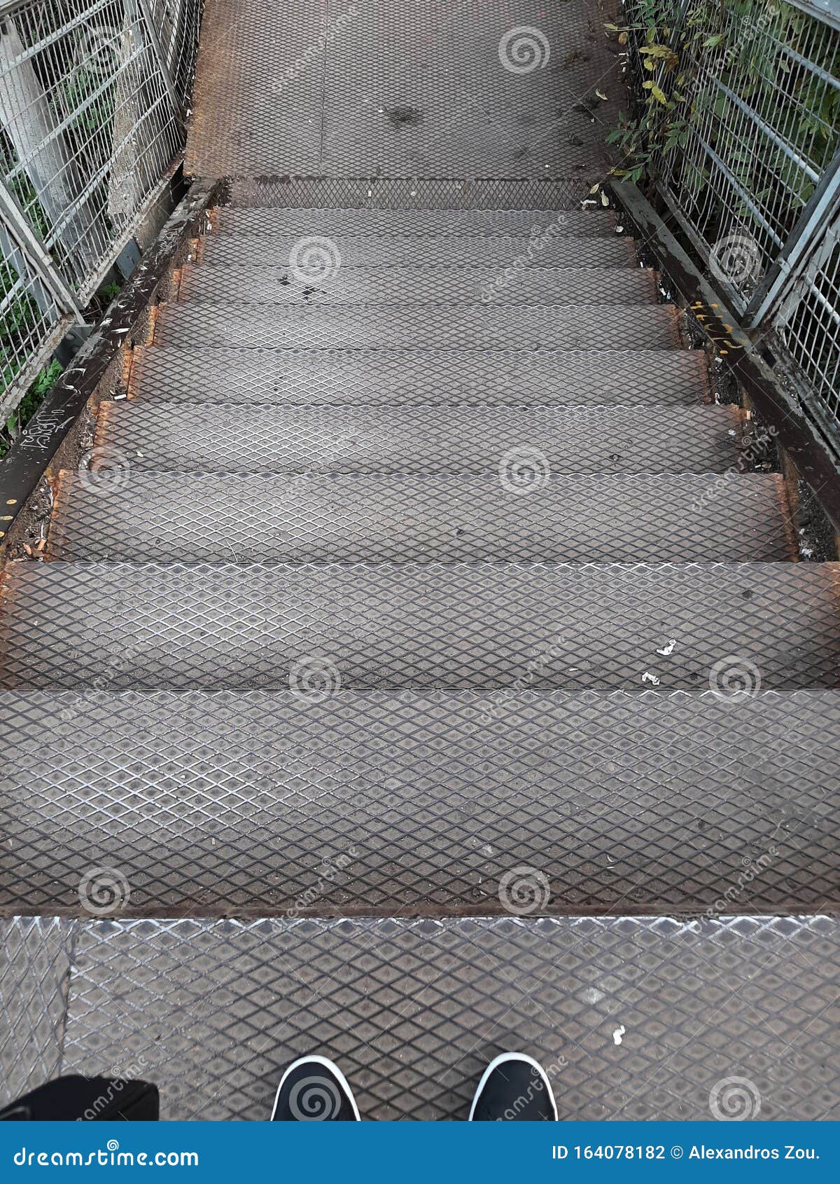 Stairs from above stock photo. Image of stairs, grey - 164078182
