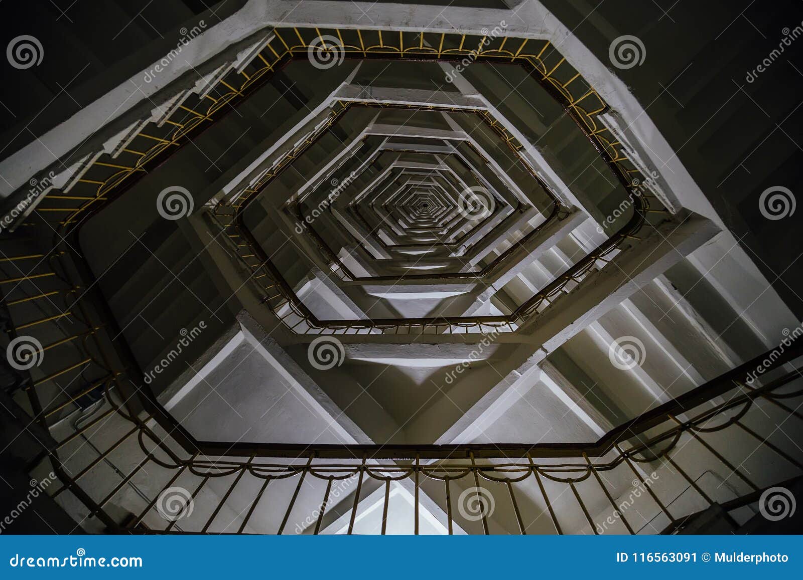 Stairs Abstract, Bottom View, Endless Dark Spiral Staircase Stock Image ...