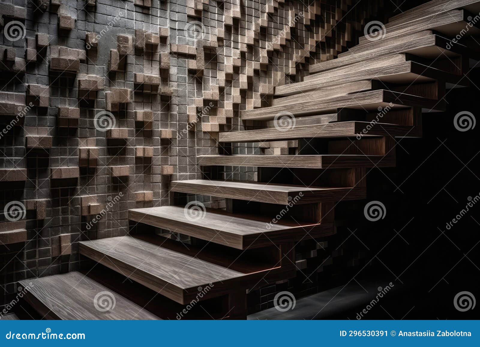 Stairs with Abstract Geometric Patterns, Symbolizing Order and Balance ...