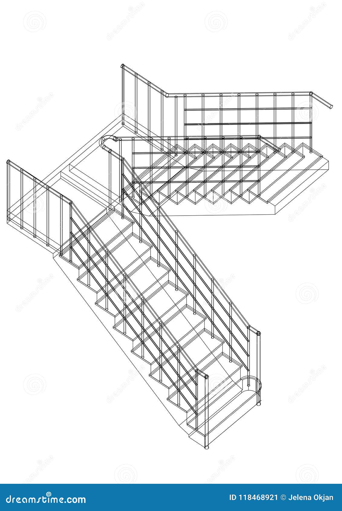 Stairs Architect Blueprint - Isolated Stock Illustration - Illustration ...