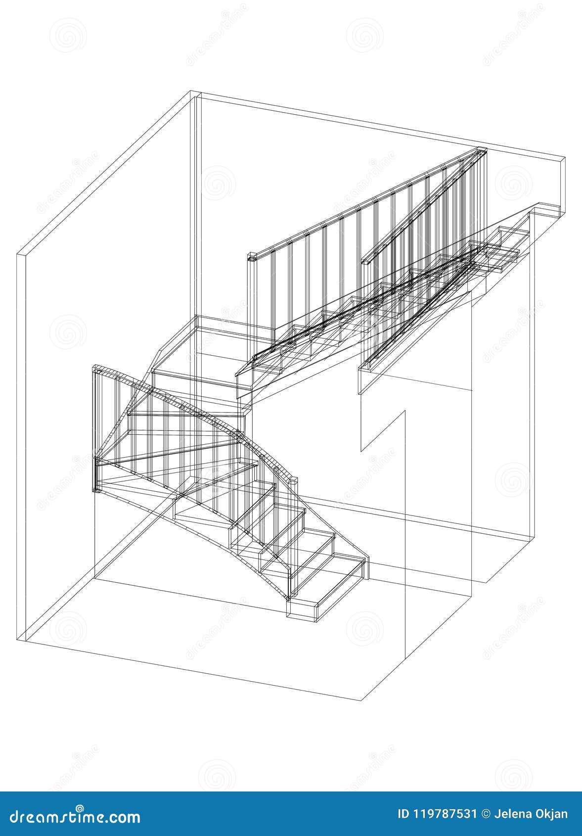 Stairs Architect Blueprint - Isolated Royalty-Free Stock Photo ...