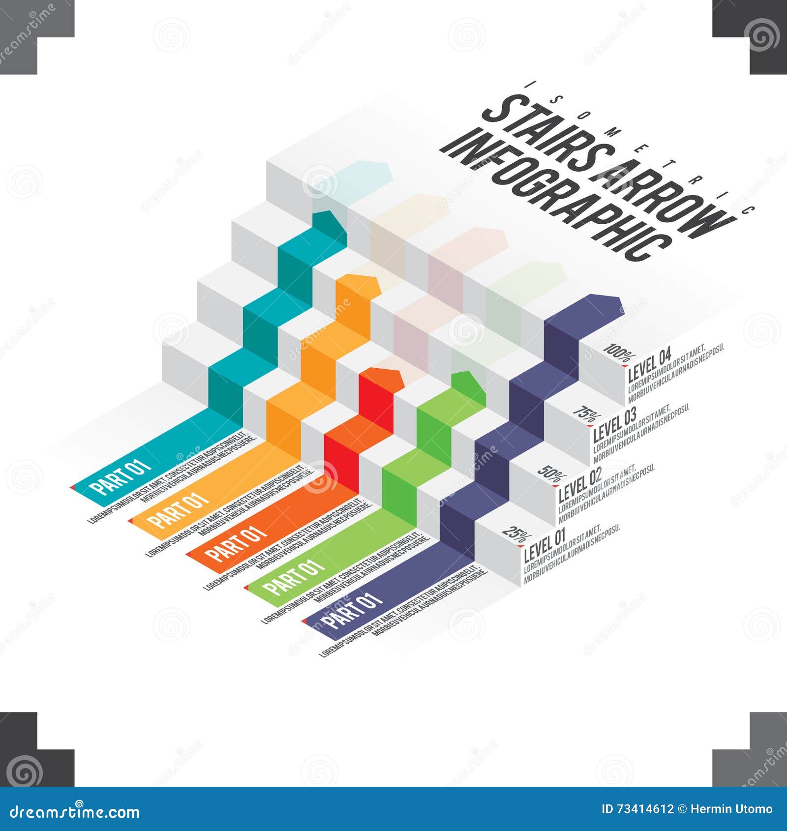 Stairs Arrow Infographic stock vector. Illustration of design - 73414612