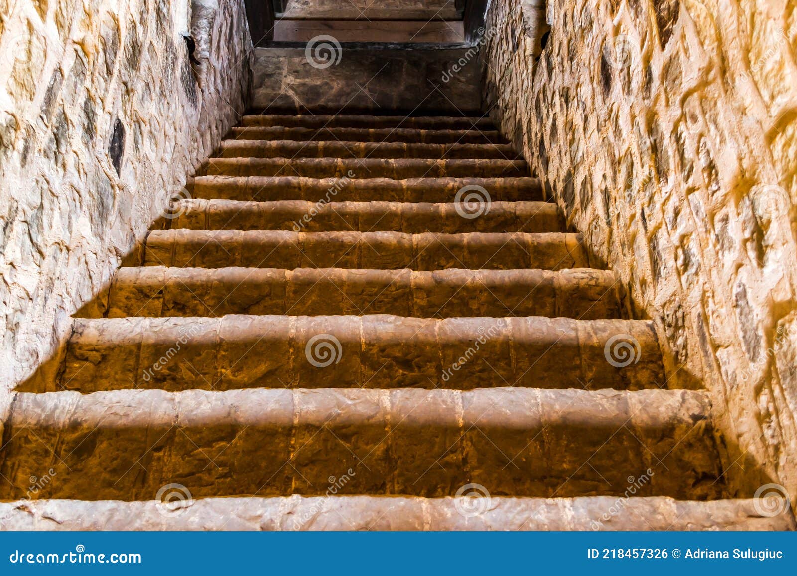 Stairs in a basement. stock photo. Image of built, dirty - 218457326