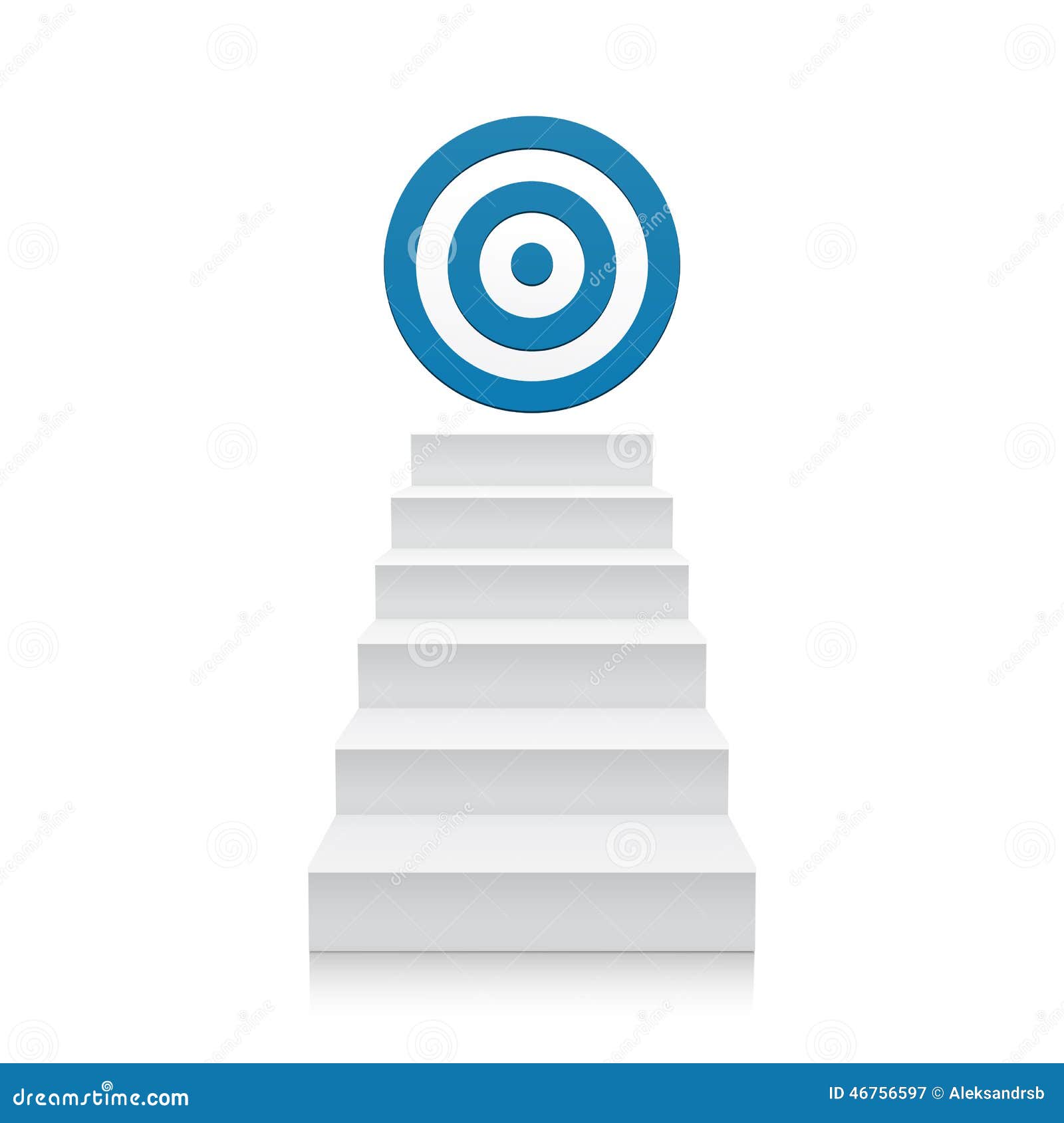 Stairs with Blue Target Icon Isolated on White Stock Vector ...