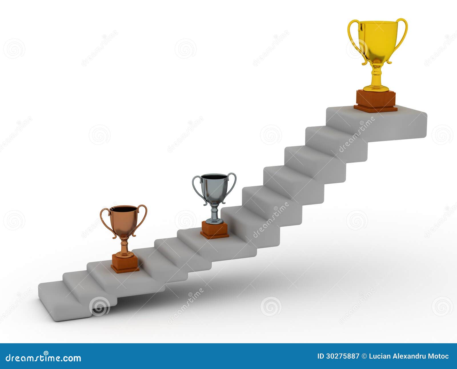 Trophies and Stairs stock illustration. Illustration of golden - 30275887