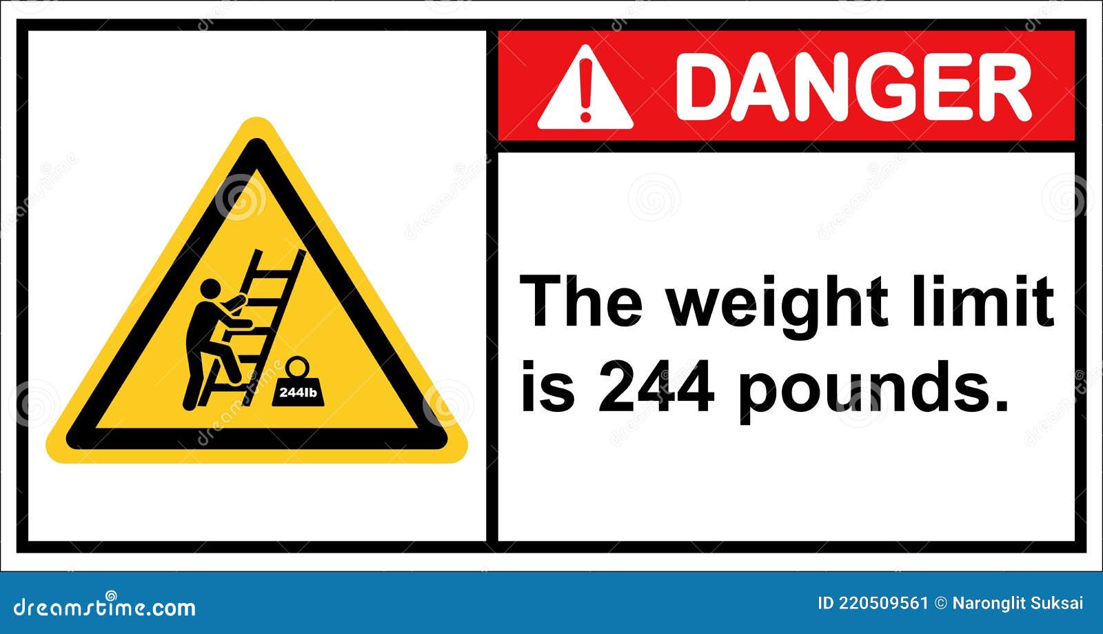 The Stairs Can Support a Weight Limit 244 Pounds.,Warning Sign Stock ...