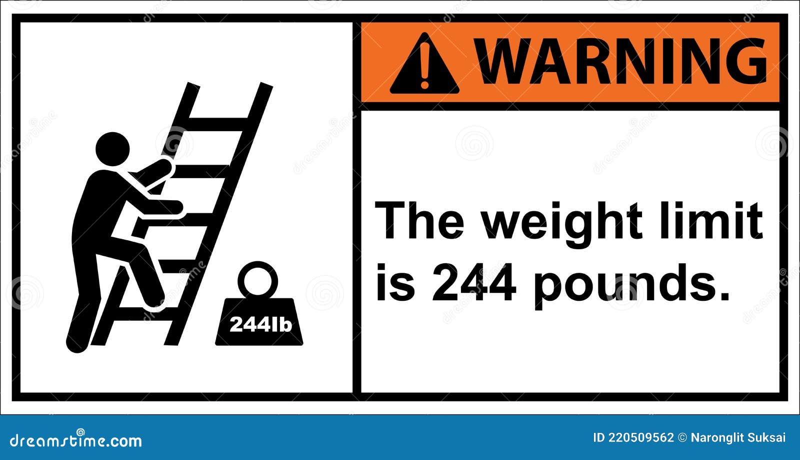 The Stairs Can Support a Weight Limit 244 Pounds.,Warning Sign Stock ...