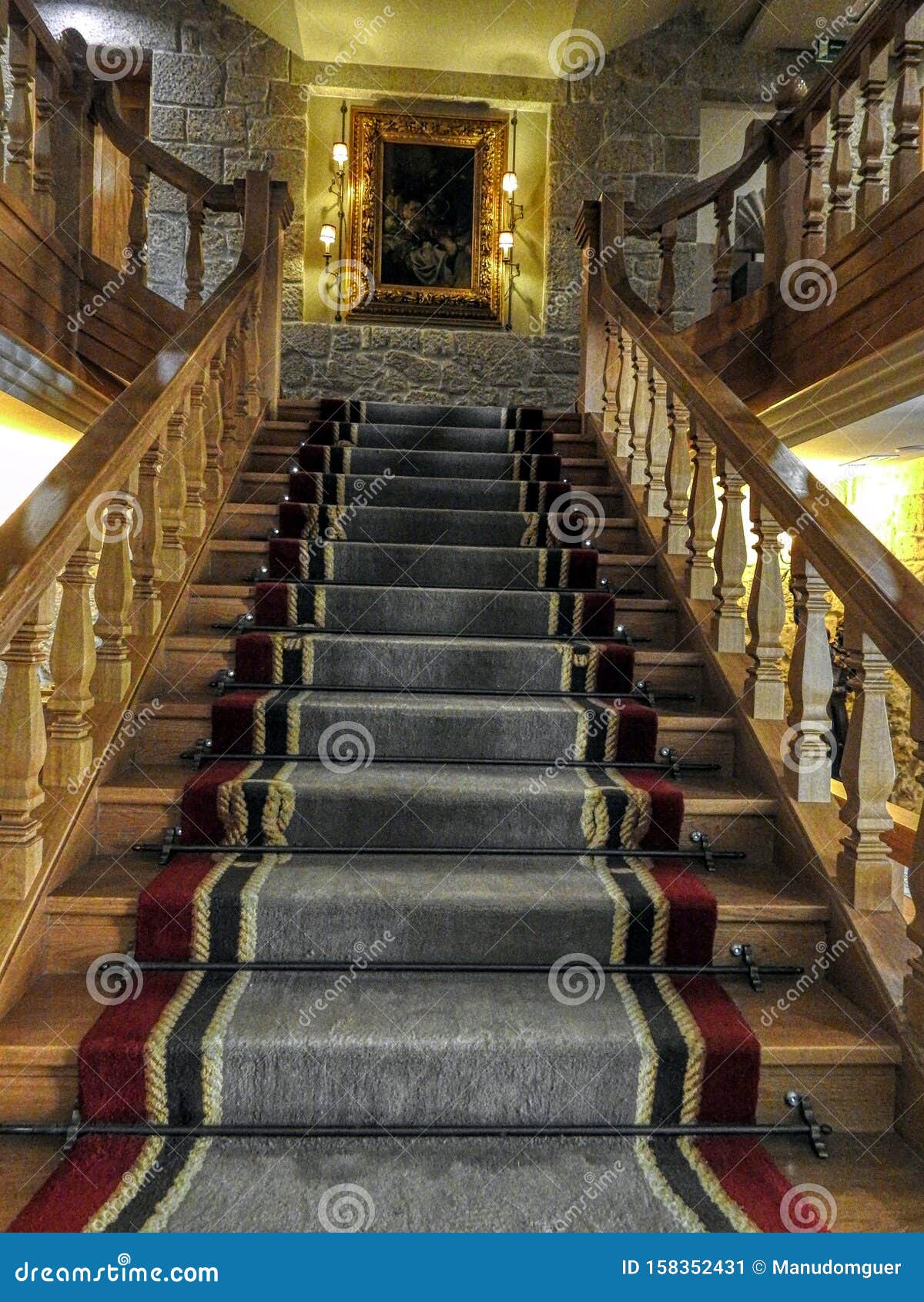 Stairs of a Castles or Palaces with Carpets in Stairs Stock Image ...