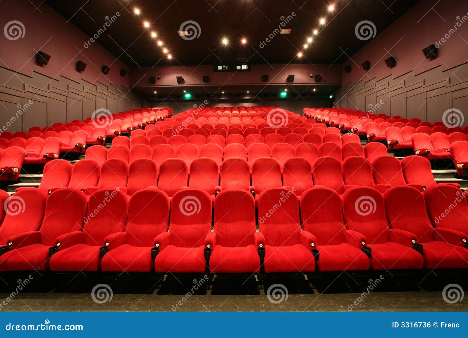 Stairs and Chairs in a Cinema Stock Photo - Image of indoor, cinema ...