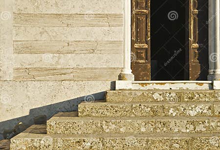 The stairs of the church stock image. Image of little - 5268479