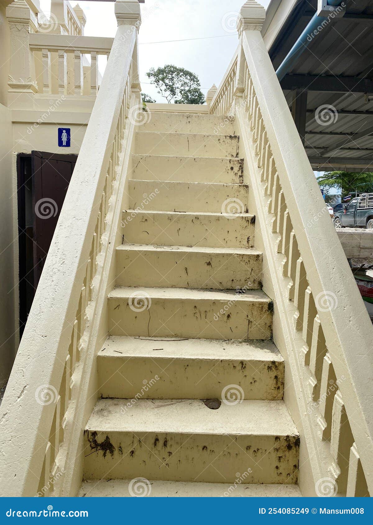 Stairs in the city stock image. Image of handrail, step - 254085249