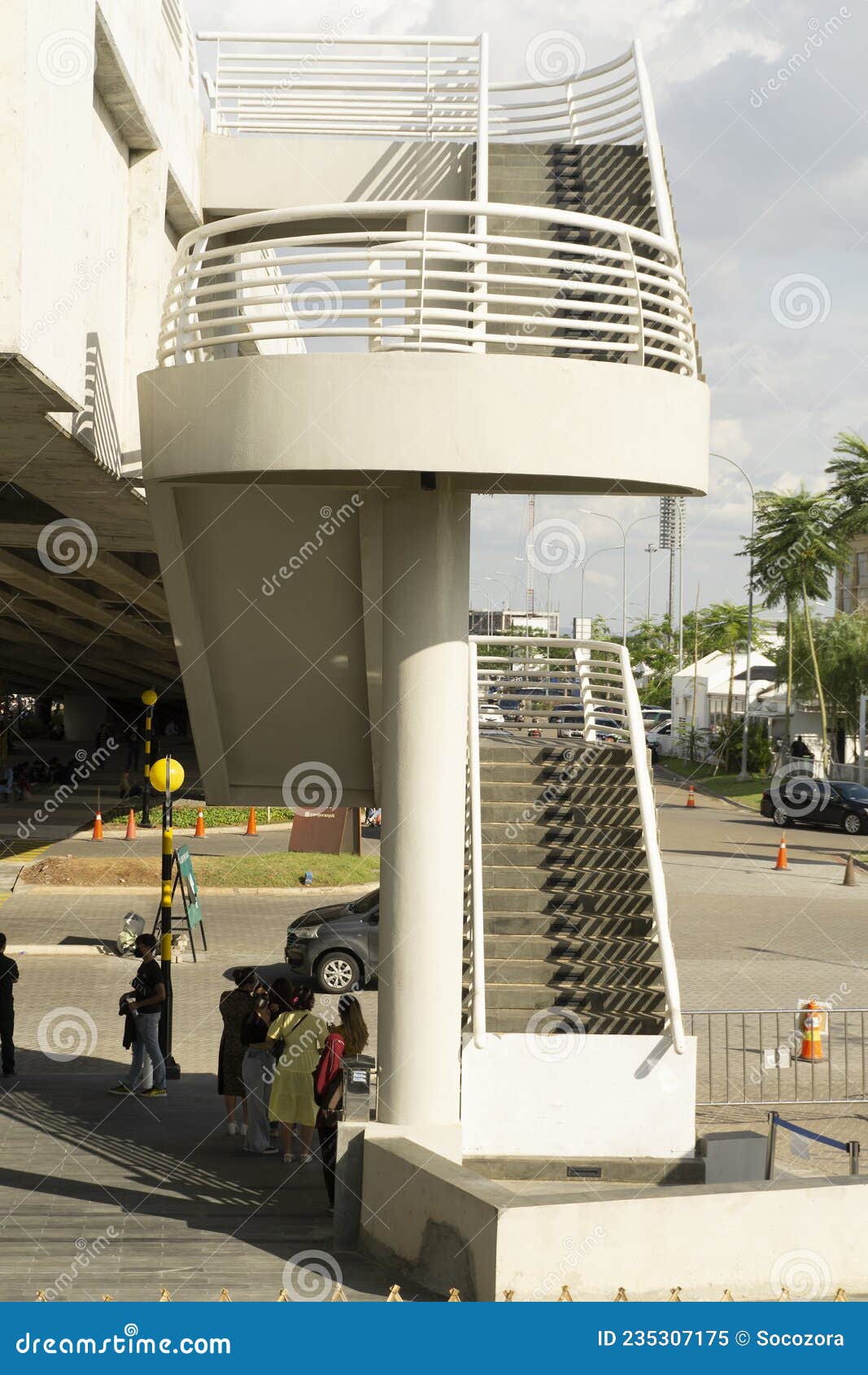 Stairs for Convenient Pedestrian Bridge Editorial Image - Image of ...
