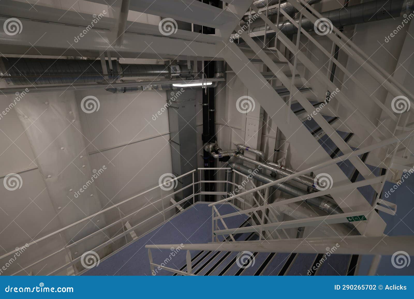 Stairs in Crew Area of a Cruise Ship Stock Photo - Image of ventilation ...