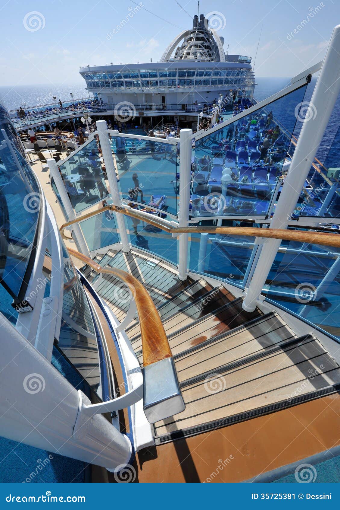 Stairs on cruise ship editorial photo. Image of view - 35725381