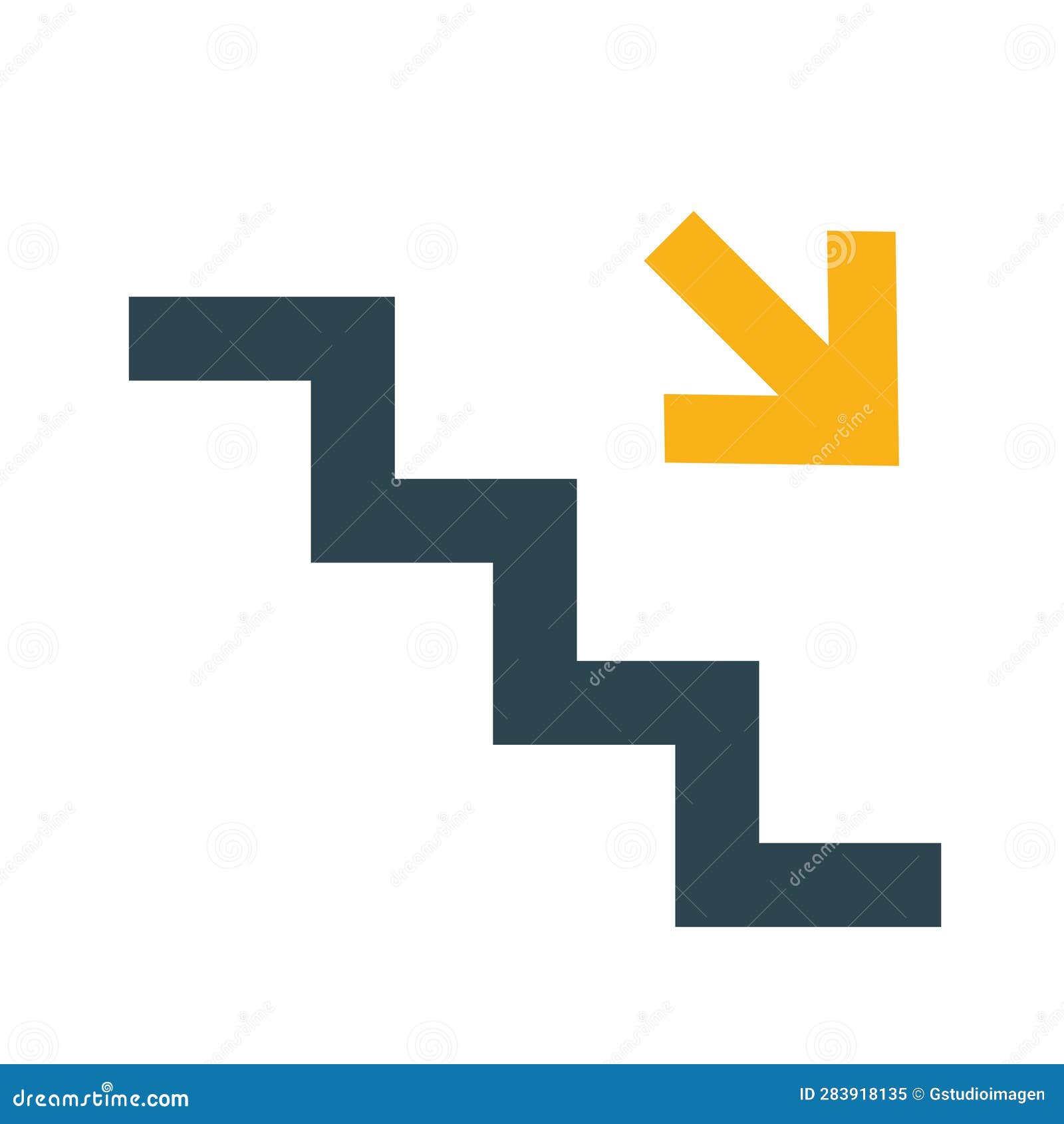 Stairs Down Signal Infographic Stock Vector - Illustration of urban ...
